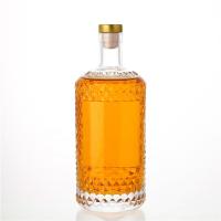 China Provided Freely 1000ml Clear Shape White Frost Vodka Round Bottle for Water Twist Cap for sale