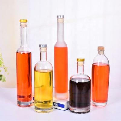 China Cork Top Glass Bottles for Gin Whisky Tequila Brandy Vodka 375ml 500ml 750ml 1000ml for sale