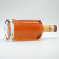 China Custom Super Round Super Flint Empty Cork Stopper 750ml Liquor Glass Vodka Bottle for sale