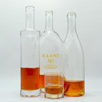 China 250ml 375ml 500ml 700ml 750ml Empty Glass Liquor Bottles with Cap and Screen Printing for sale