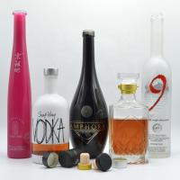 China 250ml 375ml 500ml 700ml 750ml Empty Glass Liquor Bottles with Cap and Screen Printing for sale
