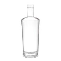 China 500ml 700ml 750ml Cork Whisky White Liquor Water Sauce Fruit Embossed Vodka Bottle for Rum for sale