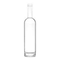 China 500ml 700ml 750ml Cork Whisky White Liquor Water Sauce Fruit Embossed Vodka Bottle for Rum for sale