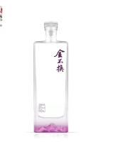 China Custom Design 500ml 750ml Square Glass Vodka Bottle with Cap for sale