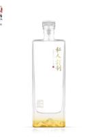 China Custom Design 500ml 750ml Square Glass Vodka Bottle with Cap for sale