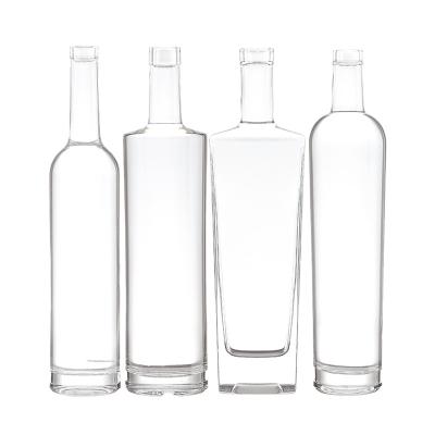 China 200ml 375ml 500ml 700ml 750ml 1000ml Super Flint Glass Whiskey Gin Bottle for Liquor for sale