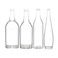China Industrial Beverage 500ml Clear Round Glass Liquor Bottle with Airtight Cork Lid for sale