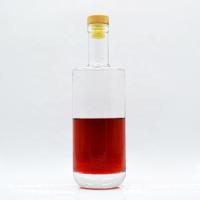 China Other Beverage Super Flint Glass Bottle Black Label Whiskey Whisky 750ml 1l with Cork Lid for sale