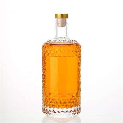 China Base Material Crystal Glass 500ml 700ml Empty Vodka Wine Bottle with Corks for sale