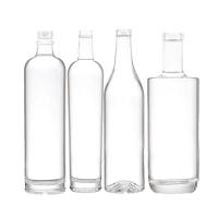 China 750ml Glass Liquor Bottles Acceptable OEM/ODM for Metal Labels Rum Whiskey Vodka for sale