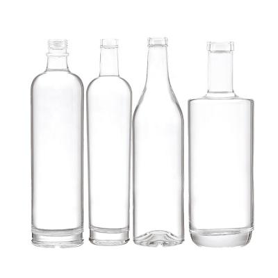 China 750ml Glass Liquor Bottles Acceptable OEM/ODM for Metal Labels Rum Whiskey Vodka for sale