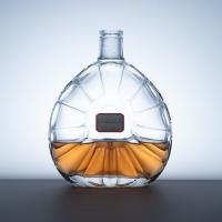 China Miniature 1L Square Glass Bottle for Hot Vodka Brandy Frosted Wine Alcoholic Beverages for sale