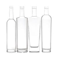 China 750ml Glass Liquor Bottles Acceptable OEM/ODM for Metal Labels Rum Whiskey Vodka for sale