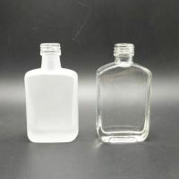 China 700ml Square Whisky Glass Bottle with Crystal White Glass Material and Embossed Style for sale
