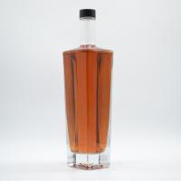 China Engraving Fashion Shape Super Flint Brandy Spirits Empty White Liquor xo Glass Bottle square for sale