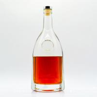 China 375ml Extra Flint Clear Glass Bottles for Whisky Vodka Gin Cork Sealing Type Bulk Empty for sale
