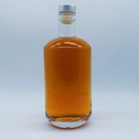 China Fancy Clear Glass Bottle for Whiskey Custom Logo Round Shape 750ml Glass Liquor Bottles for sale