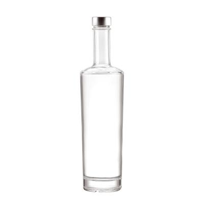 China Customized Shape Super Flint Glass Collar 250ml Hot Sauce 500ml Vodka 700ml Glass Liquor Bottles for sale