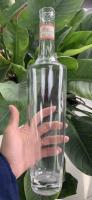 China Customized Shape Super Flint Glass Collar 250ml Hot Sauce 500ml Vodka 700ml Glass Liquor Bottles for sale