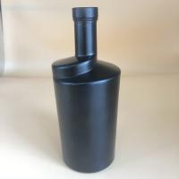 China Matte Black Gin Honey Alcoholic Beverage Champagne Bottle Glass 250ml 375ml 1000ml for sale