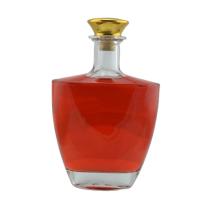 China White Olive Oil Tequila Whiskey Alcohol V-Shaped Vodka Liqueur Bottle with Screw Cap for sale