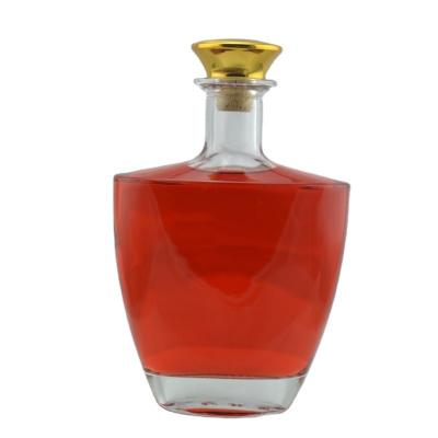 China White Olive Oil Tequila Whiskey Alcohol V-Shaped Vodka Liqueur Bottle with Screw Cap for sale