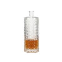 China Super Flint Customized Colorful Electroplated Blue Glass Tequila Vodka Liquor Bottle 1L for sale