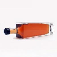 China 375ml 700ml 2liter Blue Square Glass Bottle for Printing Alcohol Liquor Vodka Rum Gin for sale