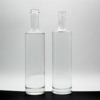 China 375ml 700ml 2liter Blue Square Glass Bottle for Printing Alcohol Liquor Vodka Rum Gin for sale