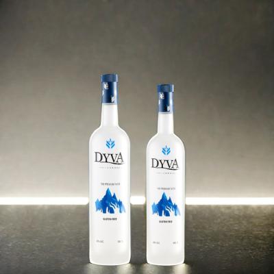 China Clear 375ml 500ml 700ml 750ml Custom Frosted Printing Spray Brandy Whisky Liquor Vodka Bottle with Cap for sale