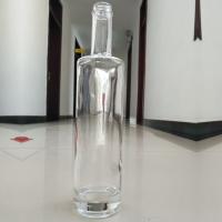 China Super Flint Glass Collar Round 700ml Cork Top Clear Gin Bottle for Vodka Enthusiasts for sale