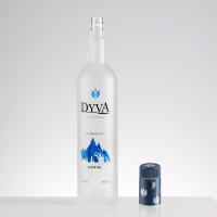 China Clear 375ml 500ml 700ml 750ml Custom Frosted Printing Spray Brandy Whisky Liquor Vodka Bottle with Cap for sale