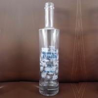 China Super Flint Glass Collar Round 700ml Cork Top Clear Gin Bottle for Vodka Enthusiasts for sale