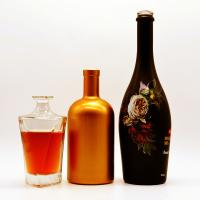 China Glass Bottle for Whiskey Brandy Vodka Frosted Body Material Glass for sale