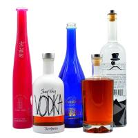 China Glass Bottle for Whiskey Brandy Vodka Frosted Body Material Glass for sale