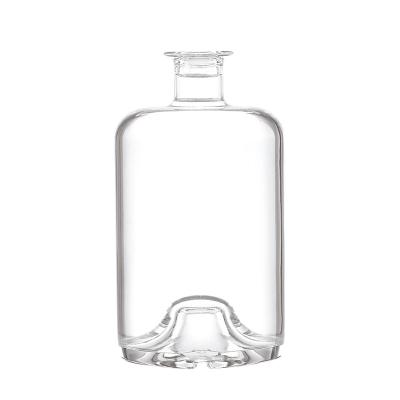 China Wood Cork Sealing Type Customized 500ml Wide Glass Bottle for Rum Tequila Vodka Brandy Oil for sale
