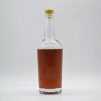 China BRANDY Glass Bottle with Handle 500ml 750ml Vodka Rum Alcohol Whiskey Glass Collar for sale