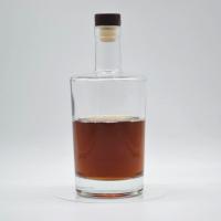 China BRANDY Glass Bottle with Handle 500ml 750ml Vodka Rum Alcohol Whiskey Glass Collar for sale