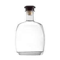 China 750ml empty vodka gin glass bottles with cork made of super flint glass material for sale