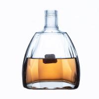 China Custom 750ml Liquor Spirit Brandy Glass Bottle Fancy Transparent 700ml Empty Alcohol for sale