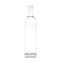 China Decal/ Frost/ Painting Modern Shape Square Flat 750ml Frosted Glass Liquor Bottle for sale