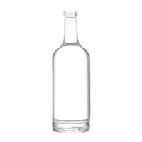 China Decal/ Frost/ Painting Modern Shape Square Flat 750ml Frosted Glass Liquor Bottle for sale