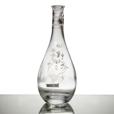 China Collar Material Super Flint Glass Material Liquor Alcohol Vodka Whisky Glass Bottle for sale