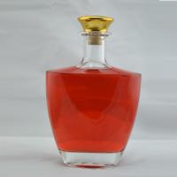 China 750ML Custom Spirit Bottles Super Flint Glass Material Brandy Glass Bottle with Cork for sale
