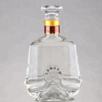 China 750ML Custom Spirit Bottles Super Flint Glass Material Brandy Glass Bottle with Cork for sale