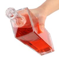 China OEM Logo Decal Stocked 1000ml 750ml 500ml Liquor Bottles Vodka Glass Bottle with Cork Top Lid for sale