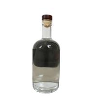 China OEM Logo Decal Stocked 1000ml 750ml 500ml Liquor Bottles Vodka Glass Bottle with Cork Top Lid for sale