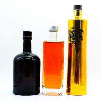 China Hot Stamping Surface Handling Glass Bottles for Vodka Gin Spirit 500ml 1Liter for sale