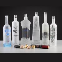 China Super Flint Hot Stamping 500ml 700ml 750ml Liquor Brandy Glass Bottle OEM for sale