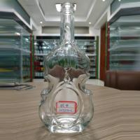 China Super Flint Hot Stamping 500ml 700ml 750ml Liquor Brandy Glass Bottle OEM for sale